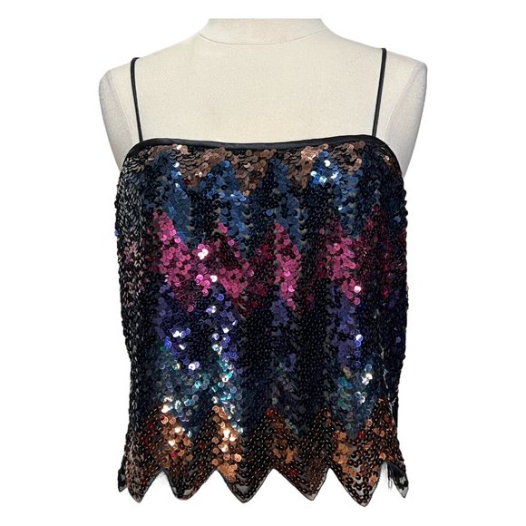 Norman Berg for Denise Fashions | Tops | Multicolor Sequin Top | Poshmark